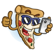 A Cheerful Cartoon Pizza Thumbs Up Sticker