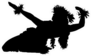 A Silhouette Of A Female Hula Dancer Sticker