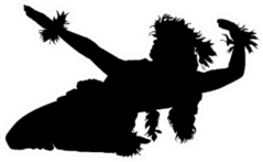 A Silhouette Of A Female Hula Dancer Sticker