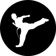 A Young Boy Practicing Karate Sticker