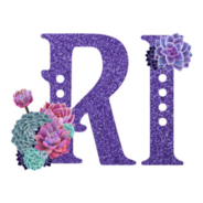 Abbreviation Of The State Rhode Island Purple Glitter Sticker