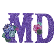 Abbreviation State Maryland Purple Sparkle Sticker
