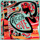 Abstract African Café Sticker