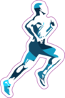 Abstract Blue Running Man Sticker