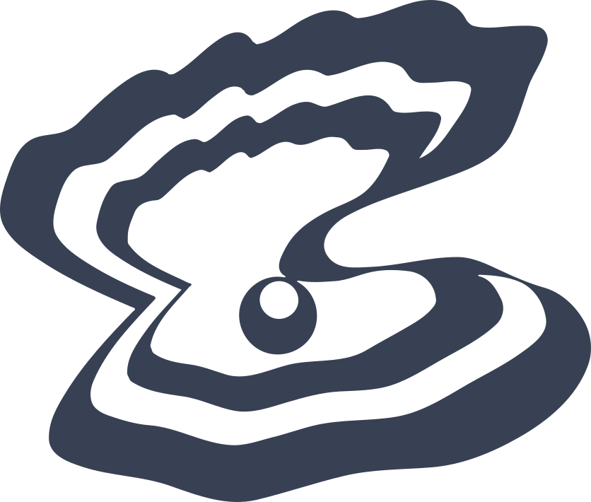 Abstract Clam Seashell With Pearl Sticker Shipped Fast & Free!