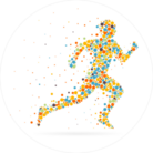 Abstract Dots Running Man Sticker