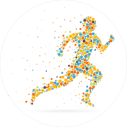 Abstract Dots Running Man Sticker