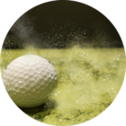 Abstract Golf Ball On The Green Grass On Watercolor Painting Sticker