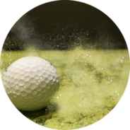 Abstract Golf Ball On The Green Grass On Watercolor Painting Sticker