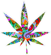 Abstract Pattern Marijuana Leaf Sticker