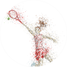 Abstract Tennis Player Sticker