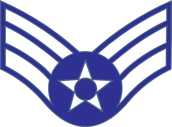 Vibrant, High-Quality Air Force Rank E-4 Senior Airman Stickers