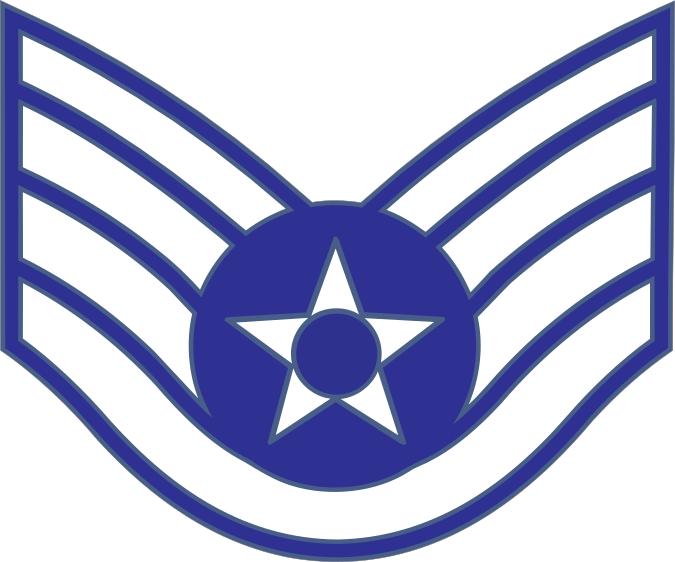 Air Force Rank E-5 Staff Sergeant Sticker