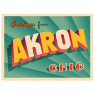 Akron, Ohio Greeting Card Sticker