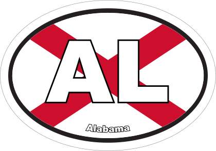 U.S. State Oval Car Stickers & Decals – State Flag Design Available