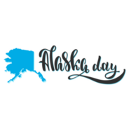 Alaska Day Lettering Illustration Sticker