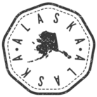 Alaska, Usa Stamp Skyline Postmark Sticker
