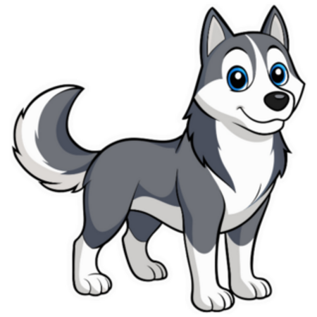 Alaskan Husky Cartoon Sticker