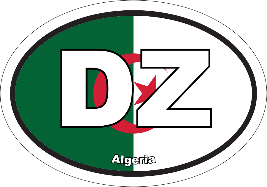 Order Your Algeria Dz Flag Oval Sticker Today - Free Shipping!