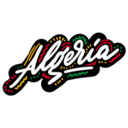 Algeria Lettering On Black Sticker