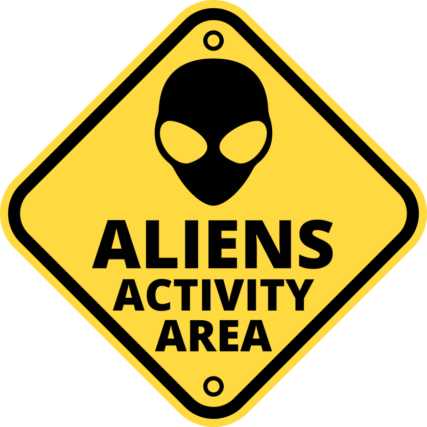 Alien Activity Area Sign Sticker - 50+ Color Options!