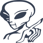 Alien Pointing Sticker - 50+ Colors!