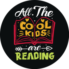 All The Cool Kids Are Reading Cool Lettering Sticker