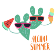 Aloha Summer! Two Hawaiian Cacti Sticker