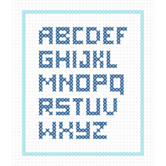 Alphabet Cross-stitch Sticker