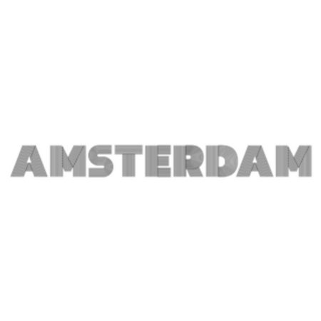 Amsterdam Typography Modern Striped Letters Sticker