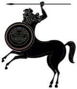 Ancient Greece Mythology Centaur In Black Sticker