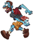 Angry Bearded Cartoon Zombie Sticker