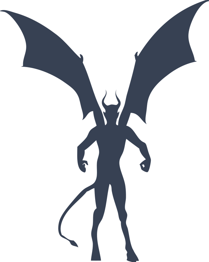 Vibrant, High-Quality Angry Devil With Large Wings Stickers