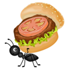 Ant Carrying A Burger Sticker