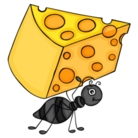 Ant Carrying Slice Of Cheese Sticker