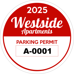 Apartment Parking Permit Stickers for Resident Vehicles