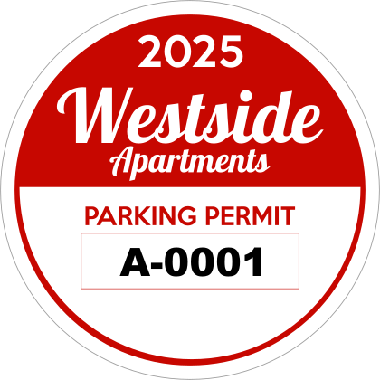 Apartment Parking Permit Stickers for Resident Vehicles