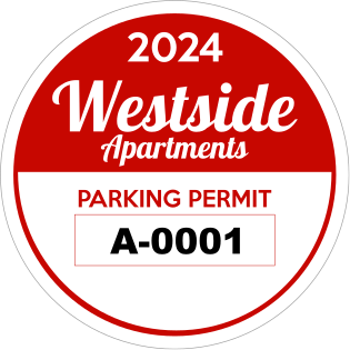 Apartment Parking Permit Stickers for Resident Vehicles