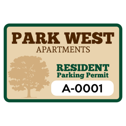 Apartment Parking Permit Stickers for Resident Vehicles