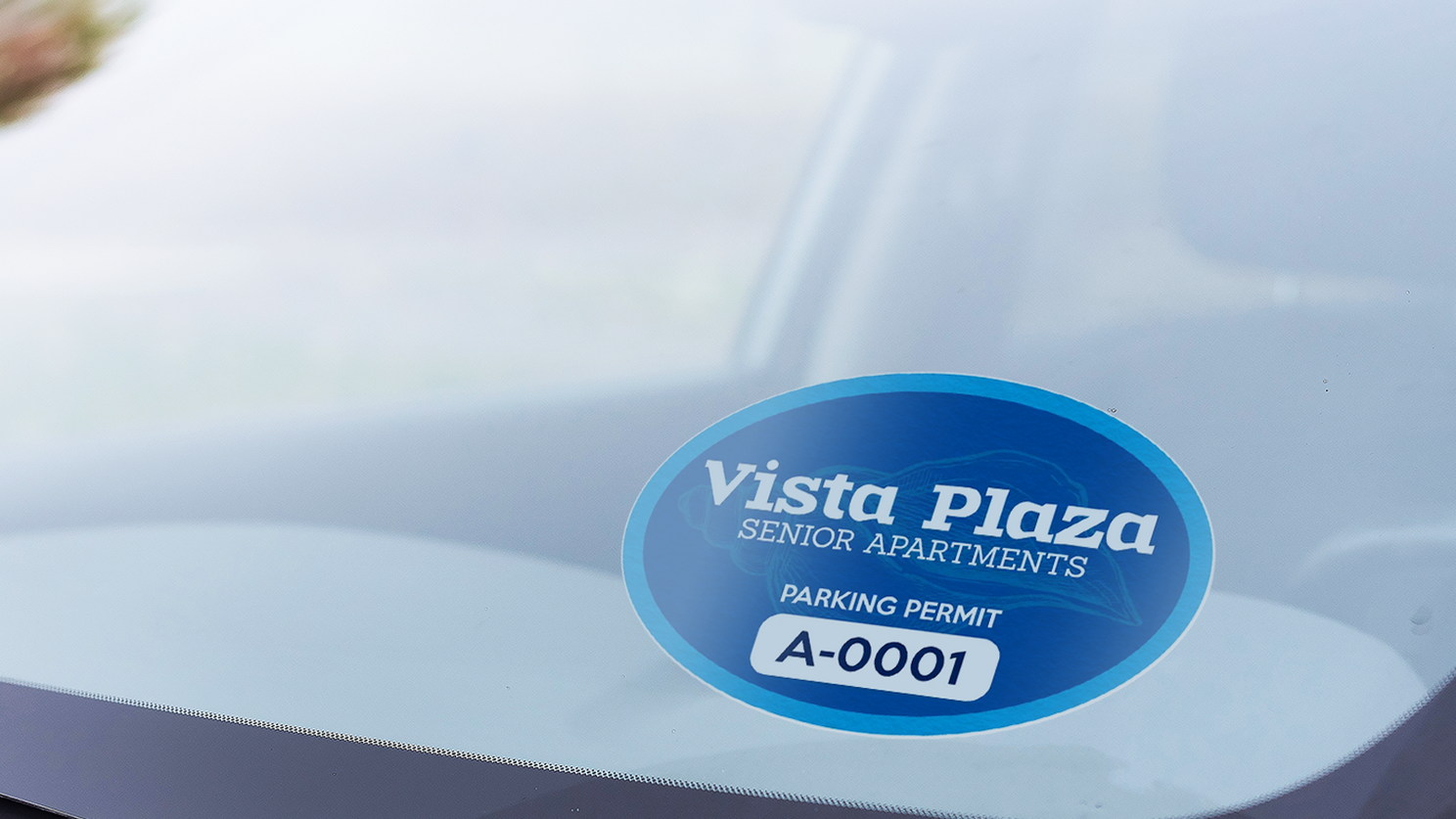 Apartment Resident Oval Parking Permit Stickers - Customizable