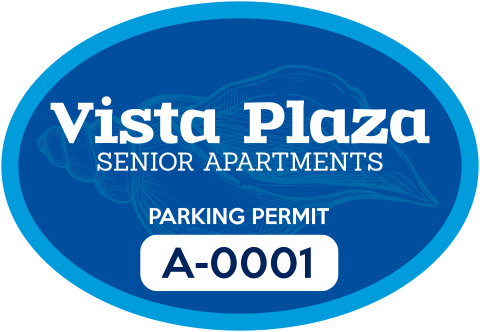 Apartment Resident Oval Parking Permit Stickers - Customizable