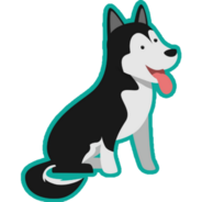 Aqua Husky Sticker