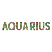 Aquarius Lettering Sticker