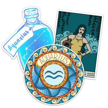 Aquarius Zodiac & Astrology Stickers & Car Decals