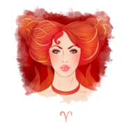 Aries Astrological Sign Red Watercolor Sticker