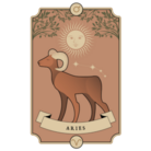 Aries Zodiac Vintage Card Poster Sticker