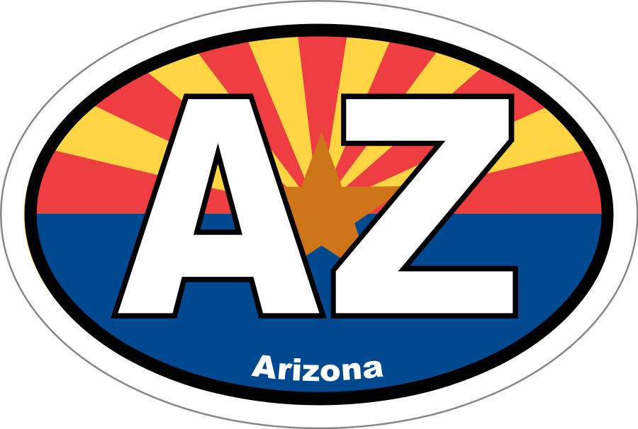 Arizona Az State Flag Oval Sticker