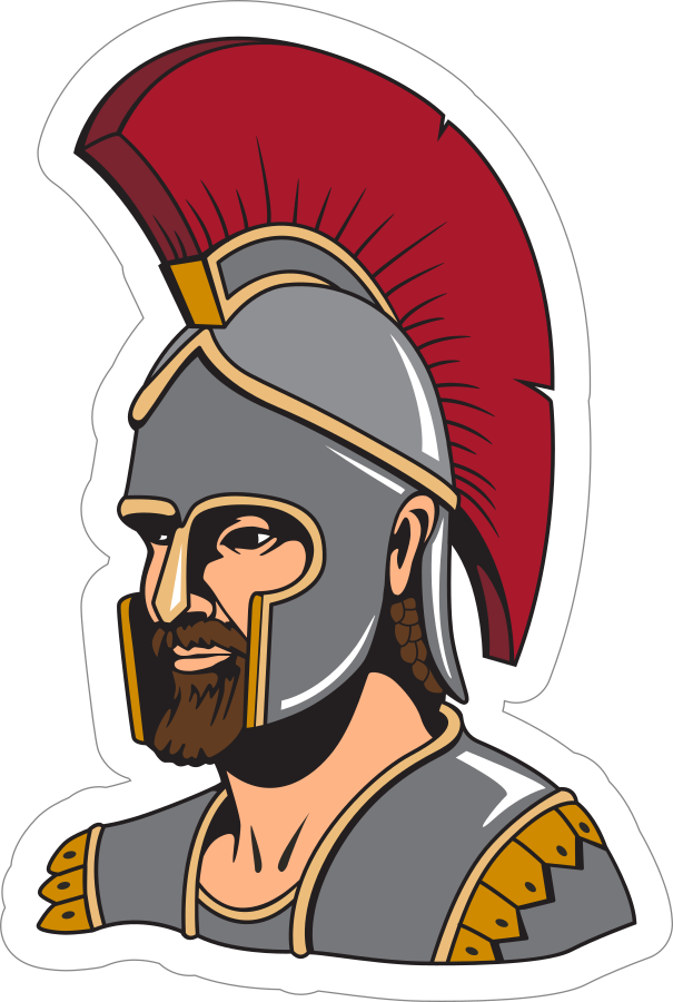 Armored Trojan Mascot Sticker