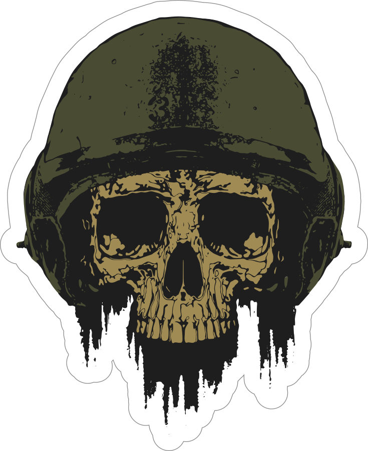Order Your Army Helmet Skull Sticker Today - Free Shipping!
