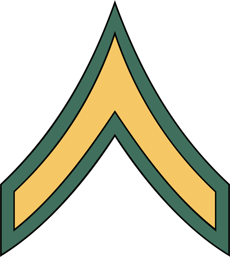 Army Rank E-2 Private Sticker